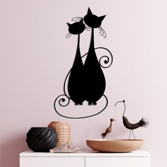 Hanah Home Stylish Black Decorative Metal Wall Accessory, 30 x 60 cm | 100% Metal, 1.5 mm Thickness | Perfect for Modern Home Decor & Unique Wall Art