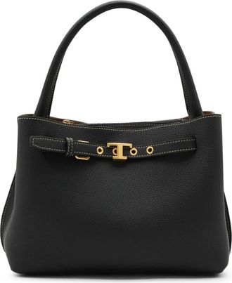Tod's Tods Crossbody Bags - Textured Leather Tote With Gold-Tone Hardware - Gr. unisize - in Schwarz - f&uuml;r Damen