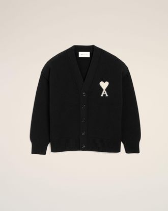 Ami Cardigan noir en laine Ami de Coeur Noir - XXL - Unisex