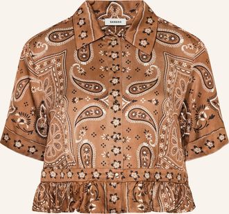 Sandro Sandro Hemdbluse Aus Satin braun