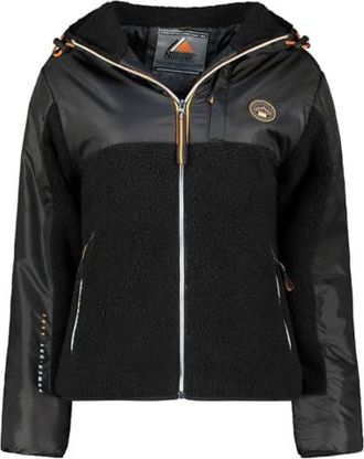 Geographical Norway ULYSSIM Femme - Polaire à Capuche Chaude et Douce, Veste Zippée Confortable Idéale pour lHiver et les Activités Outdoor (Noir M)