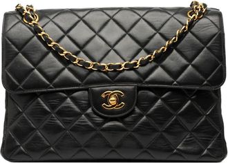 Chanel 1996-1997 Jumbo Quilted Lambskin Double Sided Flap shoulder bag - Schwarz