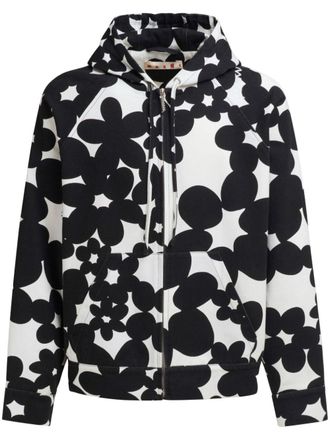 Marni hoodie en coton à fleurs - Noir