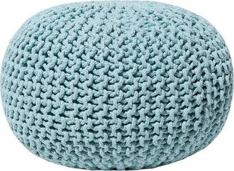 Beliani trendy Ottoman in Hellblau Baumwolle 50x35 cm Conrad