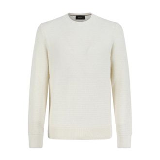HUGO BOSS Homme, Pulls, Blanc, Taille: S Camel Crew Neck Knit Sweater