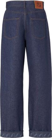 Fendi Logo-Trimmed Straight-Leg Jeans - Navy