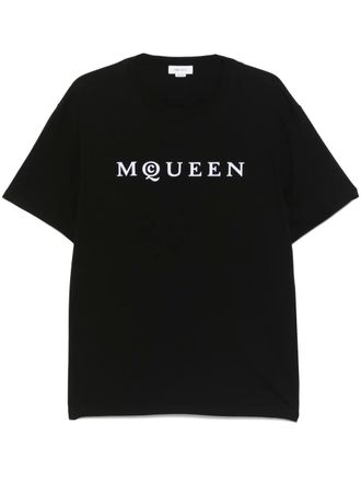 Alexander McQueen t-shirt à logo floqué - Noir