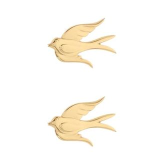 Pretyzoom Figurines Murales Oiseaux Dor&eacute;s 3D 2 Pi&egrave;ces D&eacute;coration Murale M&eacute;tal Silhouettes R&eacute;alistes 3.54X1.97 Pouces Ornement Suspendu Pour Salon Chambre Bureau