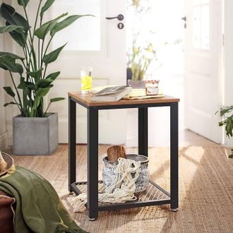 Red Living home24 Beistelltisch II 45 x 55 x 45cm Braun