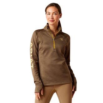 Ariat Womens Tek Team 1/2 Zip Sweatshirt Long Sleeve Fleece in Canteen, Size X-Small, by Ariat