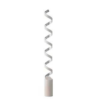 Luce-Ambiente-Design Led Helix Floor Lamp in White and Silver Aluminum 30w 4000k (Natural Light)