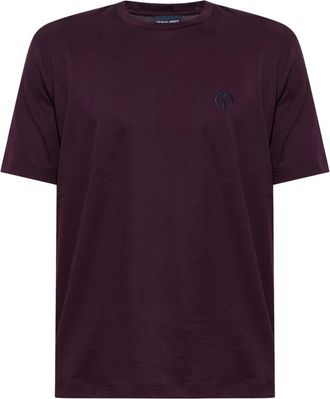 Giorgio Armani T-shirt en coton avec logo - Homme - Tops - Violet - Taille: M