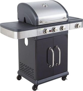 COOK IN GARDEN Cookin Garden - Barbecue au gaz fidgi 3 avec thermom&egrave;tre - 3 br&ucirc;leurs + r&eacute;chaud 11,5kW