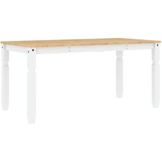 vidaXL vidaXL Esstisch Corona Wei&szlig; 160x80x75 cm Massivholz Kiefer