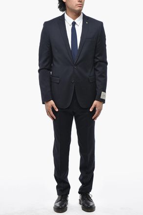Corneliani CC COLLECTION Slim-Fit-Anzug aus Schurwolle mit klassischem Revers Corneliani