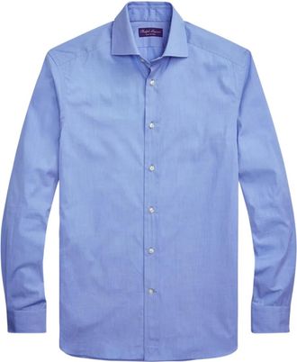 Ralph Lauren Purple Label Gekn&ouml;pftes End-on-End Hemd - Blau