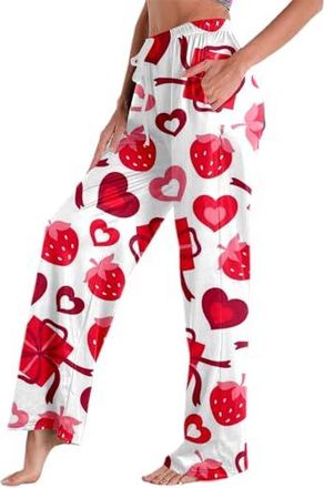Generic Pantalon de Saint-Valentin d&eacute;contract&eacute; &agrave; la mode pour femmes 2026 (2), blanc, XXL