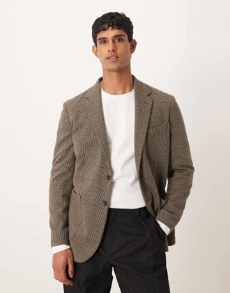 Mango Tweed-Blazer in Braun-Brown