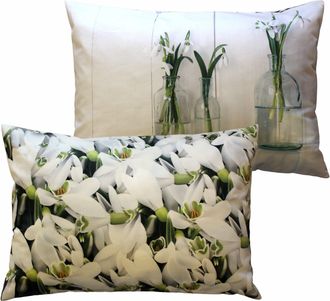 Sander gef&uuml;lltes Wendekissen DROPS 35x50cm Digitaldruck Schneegl&ouml;ckchen