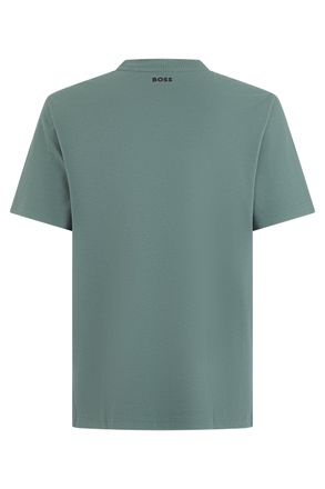 HUGO BOSS Mens Cotton T-Shirt Open Green T-Shirts And Polos