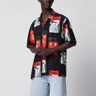 Carhartt Work in Progress Kurzarmhemd Sean Hamilton mit Allover-Print, schwarz