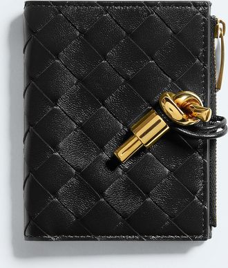 Bottega Veneta Portefeuille Bi-Fold Andiamo petit format - Noir - Femme - Unisex