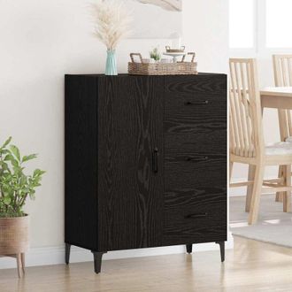 vidaXL Buffet Ch&ecirc;ne noir 69,5 x 34 x 90 cm Bois ding&eacute;nierie vidaXL