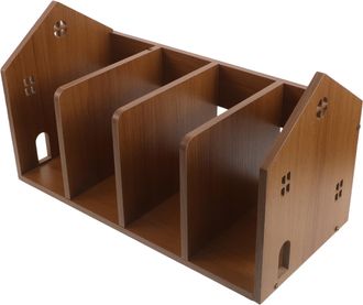 Angoily Schreibtischregal Klein Neigbares B&uuml;cherregal f&uuml;r B&uuml;ro Studium Platzsparender Organizer mit Ablagen f&uuml;r B&uuml;cher Zeitschriften und Akten Mobiler Tisch O