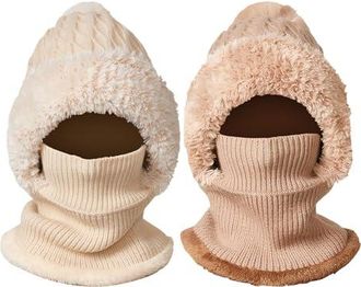 Generic Chapeaux tricot&eacute;s pour femme - Sweat &agrave; capuche chaud 3D, chapeau tricot&eacute; confortable, couvre-chef dhiver doux, accessoire de style polaire | Parfait p