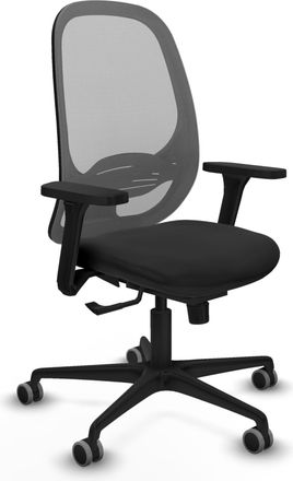 Piqueras y Crespo B&uuml;rostuhl, schwarz, zylindrisch, mit 3D-Armlehnen, h&ouml;henverstellbare Lendenwirbelst&uuml;tze, ausgestattet mit 3 Positionen und Schneidschaum, mit Rollen v