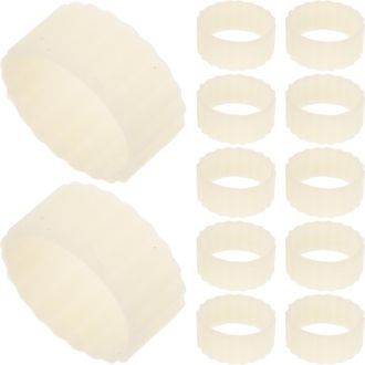 DOITOOL 12 St&uuml;ck Silikon Kerzenhalter mit Anti Rutsch Funktion Flexibler Kirchenleuchteradapter f&uuml;r Spitzkerzen Beige Sicherer Halt f&uuml;r Festliche Tischdekorat