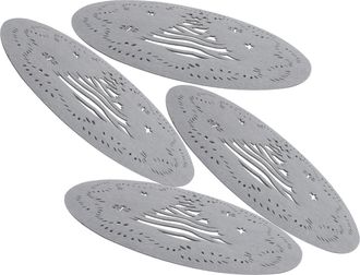 Lurrose Weihnachts Tischsets Filz 4 St&uuml;ck mit Weihnachtsbaum Motiv Hitzebest&auml;ndige Untersetzer f&uuml;r Esstisch Party Restaurant Dunkelgrau