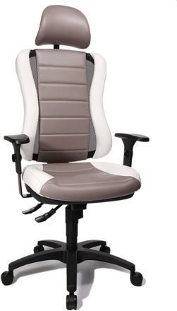 Topstar Topstar HE30P S033X Head Point RS P4, Bürostuhl, Schreibtischstuhl, inkl. höhenverstellbare Armlehnen, Kopfstütze, Polsterung weiß/hellgrau