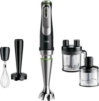 Braun Stabmixer MultiQuick 9 MQ 9187XLI - Elektrischer Stabmixer mit stufenloser Geschwindigkeitseinstellung, 4-teiliges Zubehör-Set, 1200 Watt, Schwarz/Ede