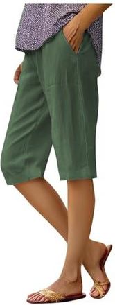 Generic Bermuda Femme Ete Fluide Shorts De Plage Grande Taille Chic D&eacute;contract&eacute; Pantacourts &Eacute;lastique avec Poches Large Pantalons Court De Sport Ample Bermuda