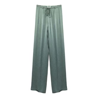 Semicouture Femme, Pantalons, Vert, Taille: 40 FR Silk Blend Wide Pantalons