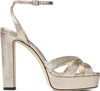 Jimmy Choo London Femme, Chaussures, Gris, Taille: 38 1/2 EU Kove 120 Platform Sandal