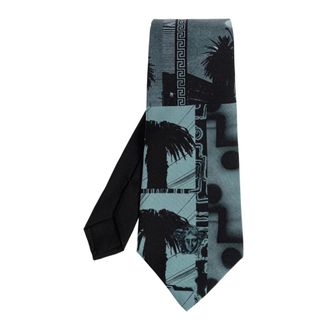 Versace Sunset Palms Seidenkrawatte - - Accessories - Herren - Blau - ONE SIZE