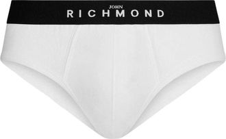 John Richmond Homme, Sous-v&ecirc;tements, Blanc, Taille: L Slip vita bassa elastico a contrasto