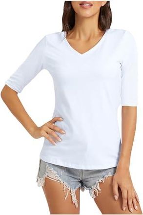 Generic T-shirt de sport à manches mi-longues pour femme - Coupe ajustée - Col en V - T-shirt dété pour fitness, entraînement, yoga, pilates - Aujourdhui 2025
