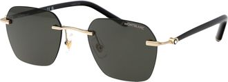 Montblanc MB0270S Gold-Trimmed Injected Sunglasses - Gold