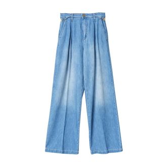 Ga&euml;lle Paris Femme, Jeans, Bleu, Taille: W28 Jeans Palazzo Denim pour Femmes