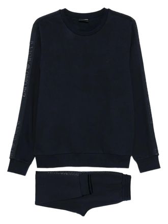 Emporio Armani pantalon de jogging à détail de logo - Bleu