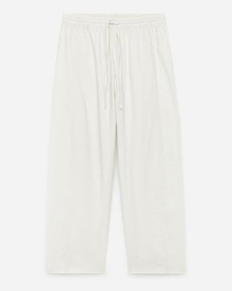 Arket Hose Aus Baumwolle Und Leinen -Wei&szlig;
