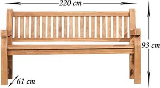 Clp Teakbank Jackson teak 220 cm
