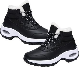 FOMIYES Bottes de Neige pour Femme -Mollet Noires Taille 40 Semelles Antid&eacute;rapantes Doublure en Peluche Chaude et Amortissant pour Hiver Confortable