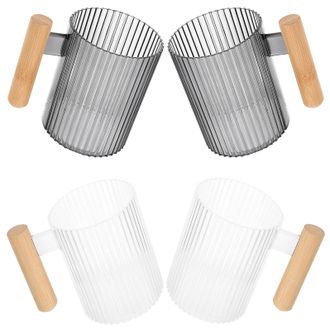 NUOBESTY HOOTNEE 4 St&uuml;ck Teiliges Zahnb&uuml;rsten Becher aus Bruchsicherem Kunststoff Wiederverwendbar Gro&szlig;es Fassungsverm&ouml;gen Komfortabel Stabil Vielseitig Einset