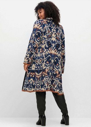 Sheego Strickjacke Longstrickjacke Langarm Jacquard mit Jacquardmuster