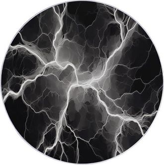 Generic Home Tapis Rond Life Tapis de Jeu, 180 cm (Round) pour la Chambre, Convient aux Enfants &Eacute;clair Gothique Abstrait Facile dentretien, r&eacute;sistant Noir