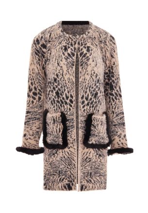 Faina Strickjacke Damen rosa schwarz